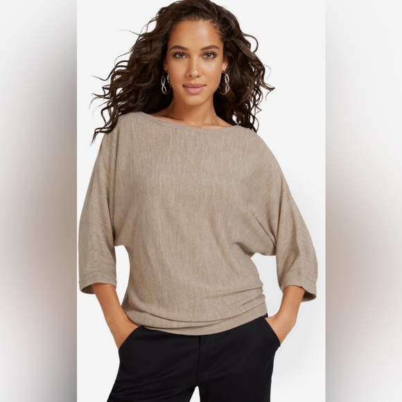 New York & Company | Sweaters | New York Co Heathered Tan Easy Dolman ...